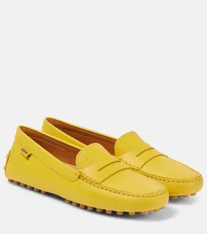 TOD'S Gommino Metallic Leather Driving Shoes