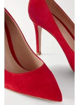 GIANVITO ROSSI 85 Suede Pumps - Red