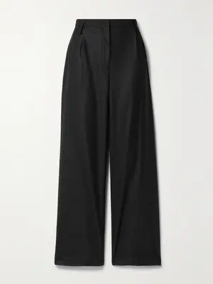 INTERIOR The Ren Pleated Wool-twill Pants