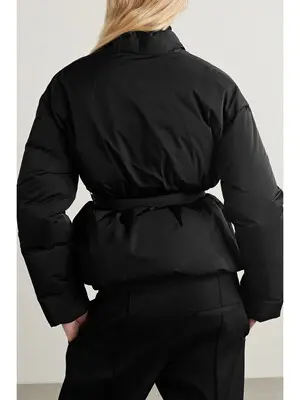 FERRAGAMO Belted Twill Down Wrap Jacket