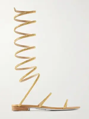 Rene Caovilla René Caovilla Supercleo Crystal-Embellished Sandals Gold
