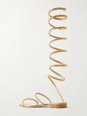 Rene Caovilla Supercleo Crystal-embellished Satin Sandals