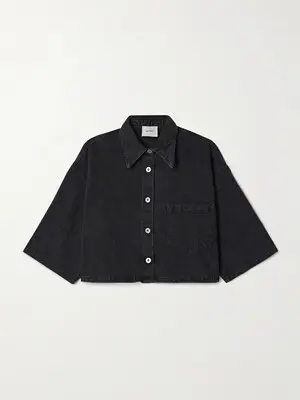 HALFBOY Cropped Distressed Denim Shirt