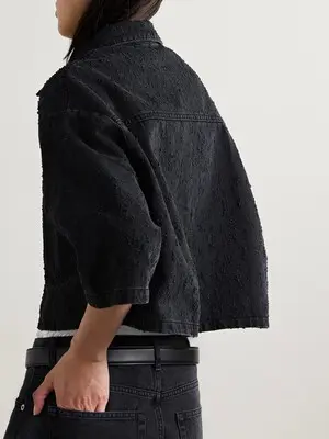 HALFBOY Cropped Distressed Denim Shirt