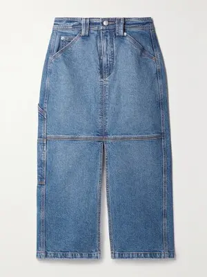 A.L.C. Alden Denim Midi Skirt - Blue
