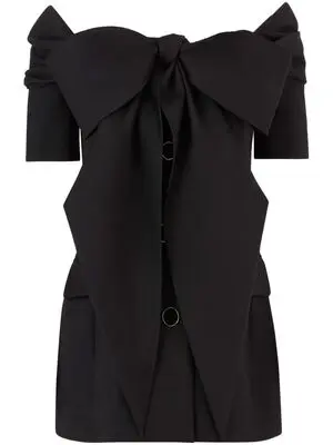 Nina Ricci Off-shoulder Wool Gabardine Jacket
