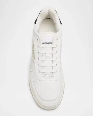 Saint Laurent Sl/61 Leather Low-top Sneakers - White/black