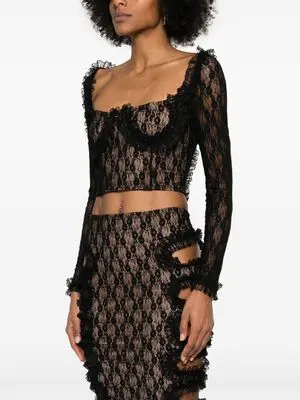 SELF-PORTRAIT X Christopher Kane Lace Ruffle Top