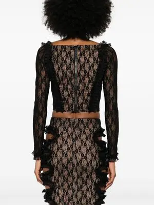 SELF-PORTRAIT X Christopher Kane Lace Ruffle Top