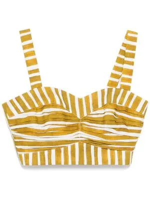 BAMBAH Olivia Striped Bustier Top - Yellow