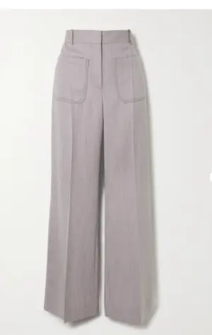 Victoria Beckham Alina Textured-wool Wide-leg Pants