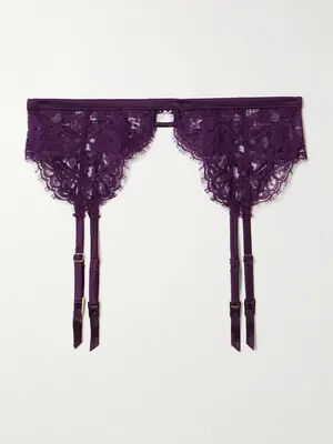 Kiki De Montparnasse Camille Suspender Belt - Purple