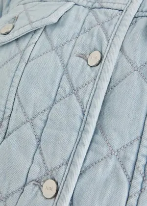 Paige Jayla Cropped Quilted Chambray Jacket