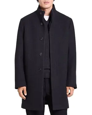 Theory Belvin Wool Coat - Phantom Melange