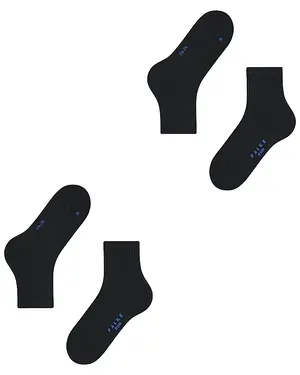 Falke Run Cotton-blend Ankle Socks Pack Of 2 - Black