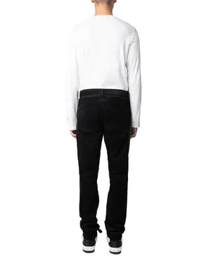 Zadig&Voltaire Steeve Cotton Stretch Velvet Corduroy Slim Fit Trousers - Black