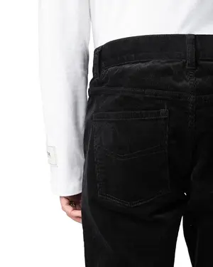 Zadig&Voltaire Steeve Cotton Stretch Velvet Corduroy Slim Fit Trousers - Black