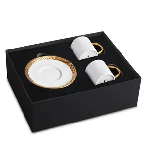 L'Objet Corde Trim Espresso Cup & Saucer, Set Of 2 - Gold