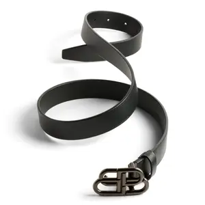 Balenciaga Bb Thin Belt - Black