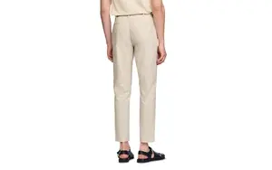 Sandro Talon Carrot Cut Cotton Pants - Light Grey