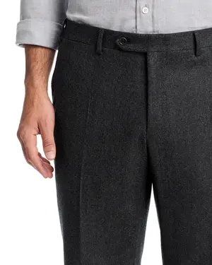 Canali Wool Flannel Slim Fit Trousers
