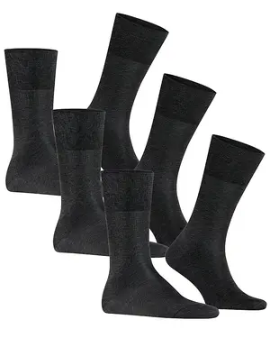 Falke Tiago Cotton Blend Crew Socks Pack Of 3 - Anthracite