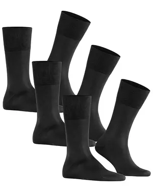 Falke Tiago Cotton Blend Crew Socks Pack Of 3 - Black