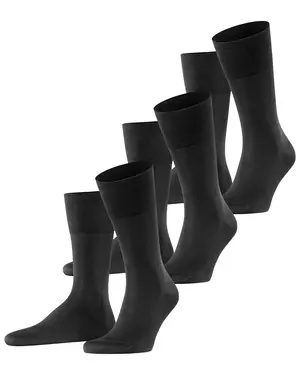Falke Tiago Cotton Blend Crew Socks Pack Of 3 - Black