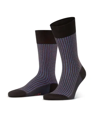 Falke Uptown Tie Grid Crew Socks - Black