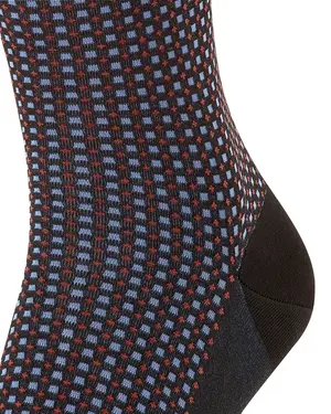 Falke Uptown Tie Grid Crew Socks - Black