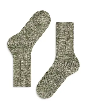 Rains Ribbed Knit Crew Socks - Thyme