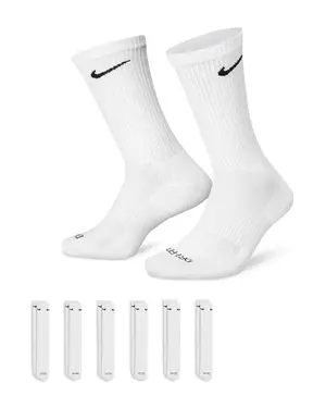 Nike Everyday Plus Cushioned Training Crew Socks Pack Of 6 - White/black