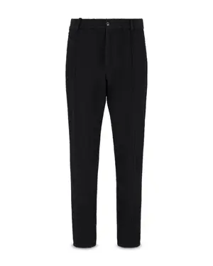 Emporio Armani 3d Effect Virgin Wool Trousers