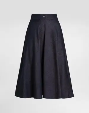 Dolce & Gabbana Denim Circle Skirt With Dg Logo