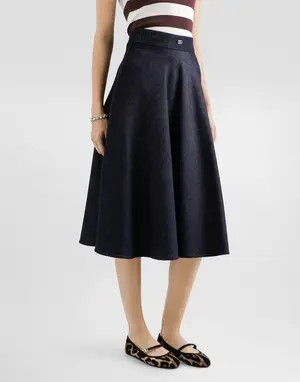 Dolce & Gabbana Denim Circle Skirt With Dg Logo