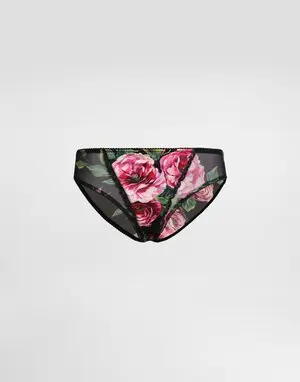 Dolce & Gabbana Rose- Satin And Tulle Panties - Print