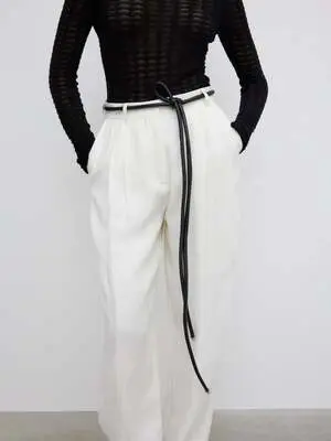 HOUSE OF DAGMAR Rope Leather Belt - Black