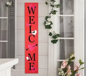 GLITZHOME 36'h Valentine's Wooden Welcome Porch Sign - One-color