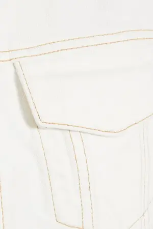 SLVRLAKE Caroline Frayed Twotone Denim Vest - Ecru
