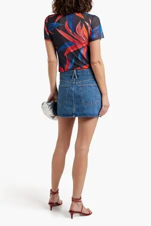 SLVRLAKE Rework Paneled Denim Mini Skirt