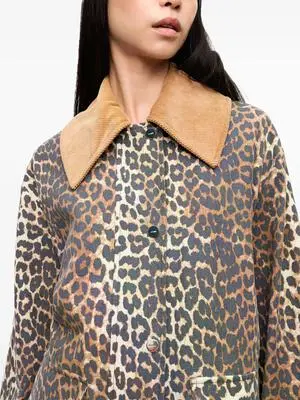 GANNI Leopard-print Bomber Jacket - Brown