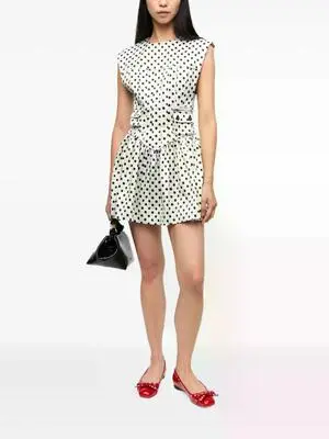 GANNI GANNI Polka Dot Mini Dress White