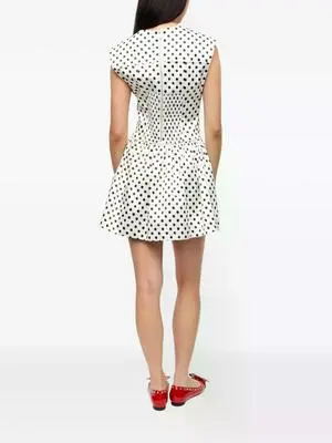 GANNI Polka Dot Mini Dress - White