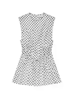 GANNI Polka Dot Mini Dress - White