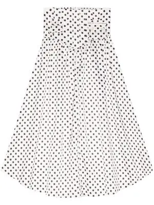 GANNI Polka Dot-print Maxi Skirt - White