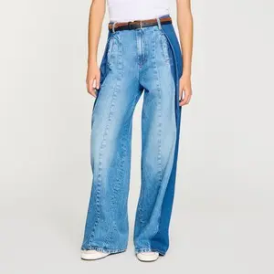 Sandro Wide-leg Paneled Jeans