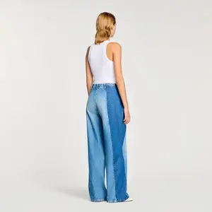Sandro Wide-leg Paneled Jeans