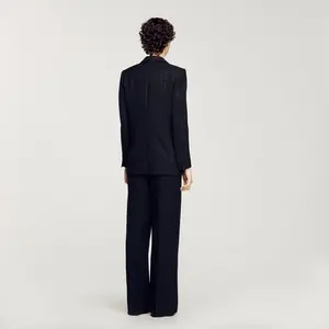 Sandro Striped Sequined Suit Jacket - Black