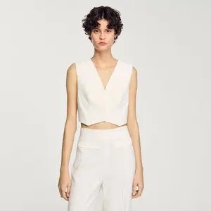 Sandro Sequin Embellished Cropped Vest