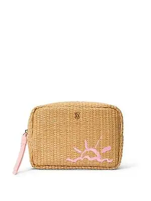 Victoria's Secret Floral Travel Makeup Bag Beige